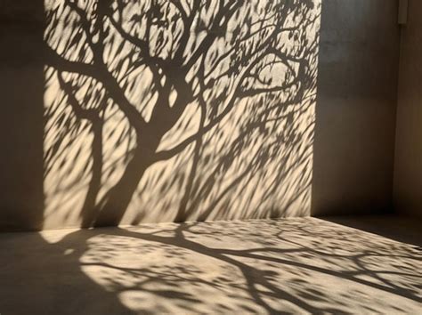 Premium Ai Image Shadow Of A Tree On A Wall