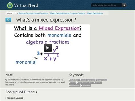 what s a mixed expression instructional video for 8th 9th grade