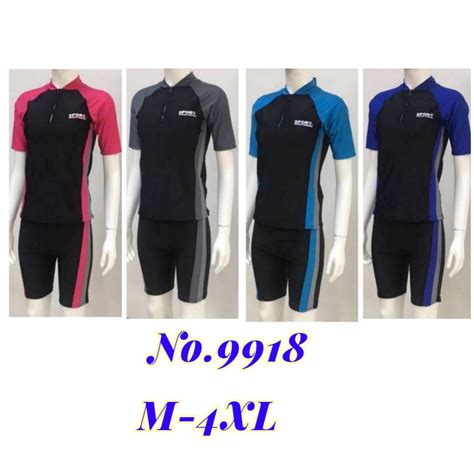 ชุดว่ายน้ำ ชาย หญิง แบบ 2 ชิ้น กันuv แขนสั้น ขาสั้น ทรงสปอร์ต ทรงสวย Tbl รุ่น9918 Nam Swimwear