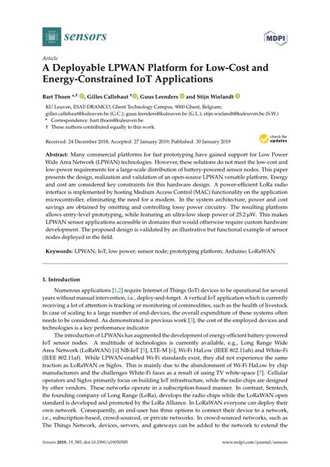 Pdf A Deployable Lpwan Platform For Low Cost And Energy Constrained Iot Applications