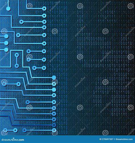 Electronic Circuit And Binary Code Stock Vector Illustration Of