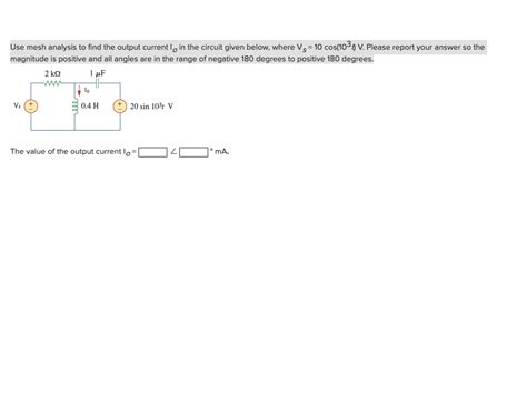 Solved Use Mesh Analysis To Find The Output Current Io In