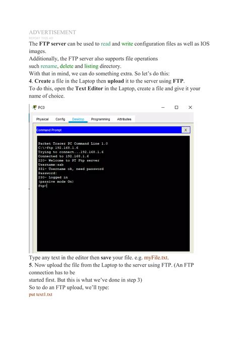 File Server On Using Cisco Packet Tracer Pdf