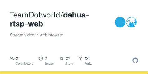 GitHub TeamDotworld Dahua Rtsp Web Stream Video In Web Browser