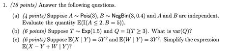 Solved 1 16 Points Answer The Following Questions A 4