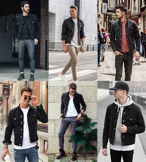 How To Wear A Denim Jacket 53 Stylish Outfit Ideas For Men Black Denim Jacket Outfit Denim