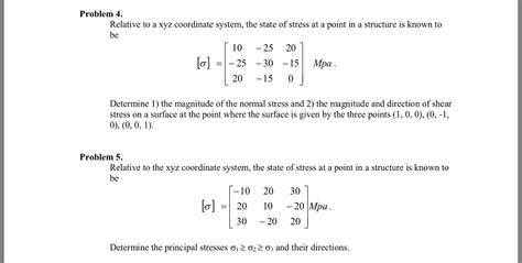 Solved Problem Relative To A Xyz Coordinate System The Chegg