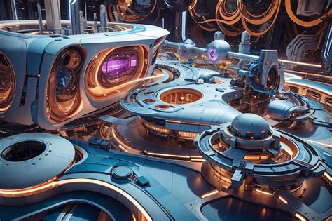 Premium Ai Image A Vibrant Abstract Representation Of A Futuristic Technology Hub With