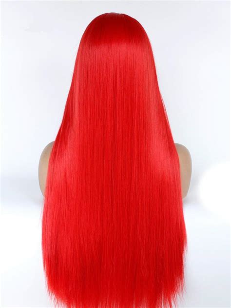 Truly Red Long Straight Lace Front Wig Synthetic Wigs Babalahair
