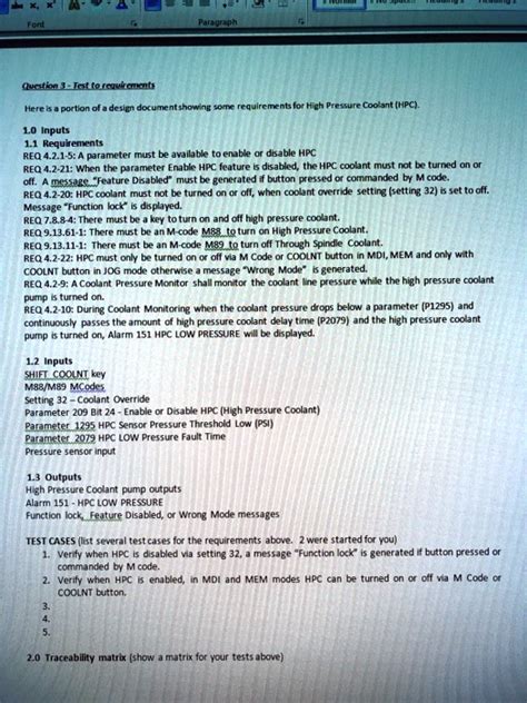SOLVED Font Question 3 Test To Requirements Here Is A Portion Of A
