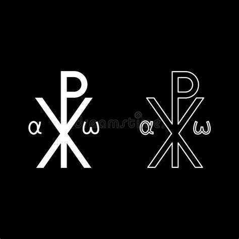 Crismon Symbol Cross Monogram Xi Hi Ro Konstantin Symbol Saint Pastor Sign Religious Cross Alfa