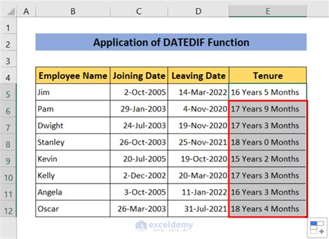 how to calculate tenure in years and months in excel exceldemy