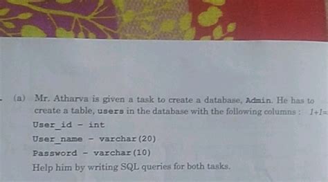 A Mr Atharva Is Given A Task To Create A StudyX