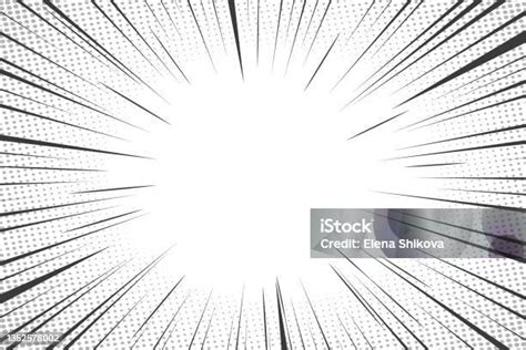 모션 방사형 라인과 하프톤 배경 흰색 배경에 격리 만화 책 스타일 폭발 배경 만화 액션 속도 라인 프레임 만화 템플릿 디자인 벡터 일러스트레이션 만화 스타일에 대한 스톡