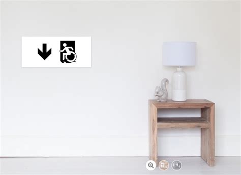 Accessible Exit Sign Project Wheelchair Wheelie Running Man Symbol Means Of Egress Icon