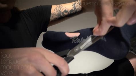 Sock Cutting Foot Worship