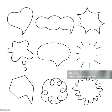 다양한 모양의 말풍선 세트입니다 낙서 벡터 그림입니다 Brand Name Online Messaging Platform에 대한 스톡 벡터 아트 및 기타 이미지 Brand