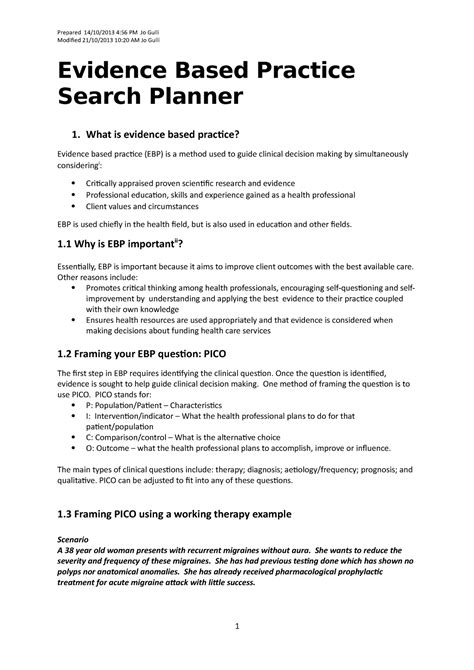 EBP Search Planner Oct Modified AM Jo Gulli Evidence Based Practice Search