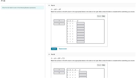 Solved P 726 Part A Write The Truth Table For Each Of The