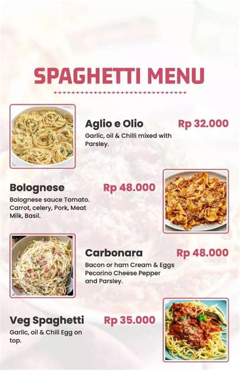 Spaghetti Menu Templates Customize And Download Free
