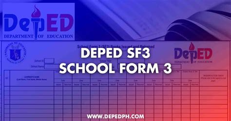 Deped School Form 3 Sf3 Books Issued And Returned Deped Ph