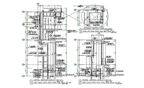 Partial Constructive Sectional Details Of Multi Story Building Dwg File Artofit