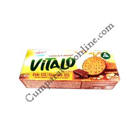 Biscuiti Integrali Cu Fulgi De Ovaz Si Ciocolata Ulpio Vitalo 157 Gr