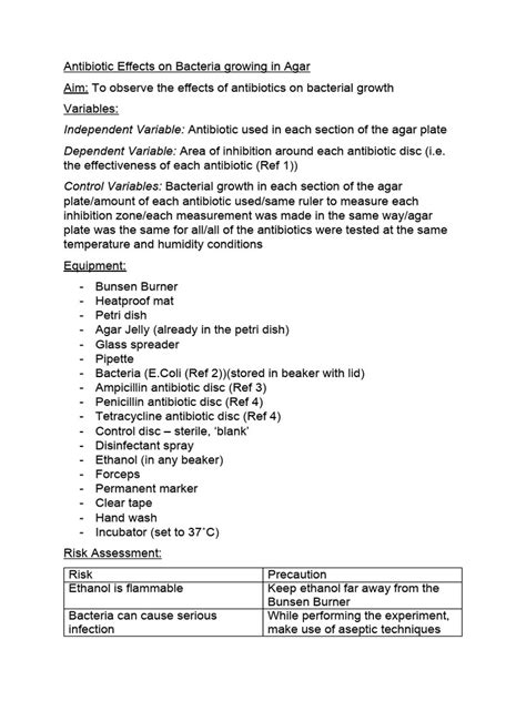Antibiotic Effects On Bacteria Growing In Agar Pdf Biology Clinical Medicine