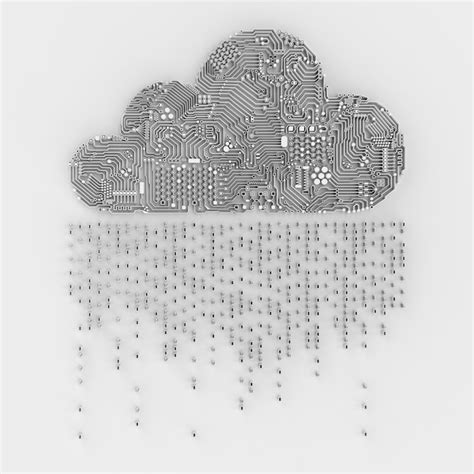 premium photo 3d rendering circuit cloud for cloud computing technology