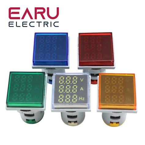Led 디지털 전압계 전류계 헤르츠 Hz 신호등 220v 전압 전류계 전압 앰프 테스터 적색 검출기 Ac 20 500v