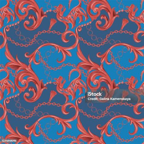 그리핀 체인 액세서리 보석 및 바로크 로코코 테두리 프레임 요소와 패션 원활한 패턴 0명에 대한 스톡 벡터 아트 및 기타 이미지 0명 개인 장식품 개체 그룹 Istock