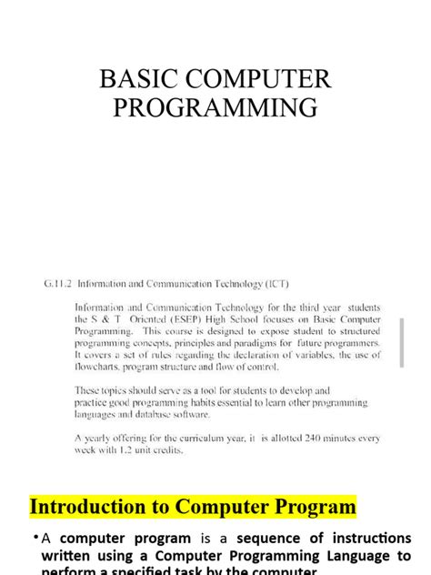 Basic Computer Programming Pdf
