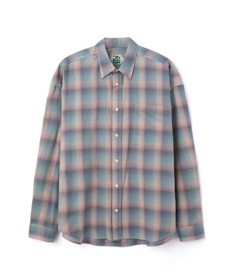 디앤에스알 오버사이즈 플란넬 체크 셔츠 핑크 위시버킷