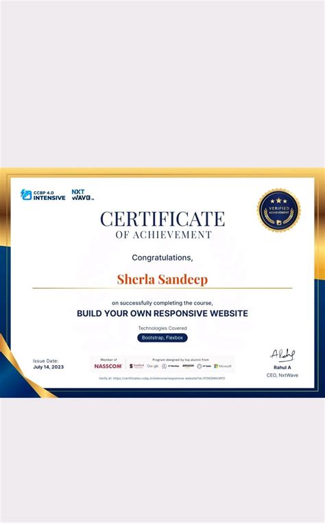 Sherla Sandeep On Linkedin Nxtwave Nxtwaveccbp Rahulattulurisir Ccbpian