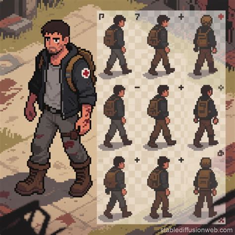 Top Down 2d Pixel Art Survivor Character Prompts Stable Diffusion Online