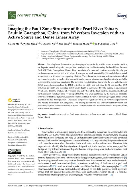 Pdf Imaging The Fault Zone Structure Of The Pearl River Estuary Fault