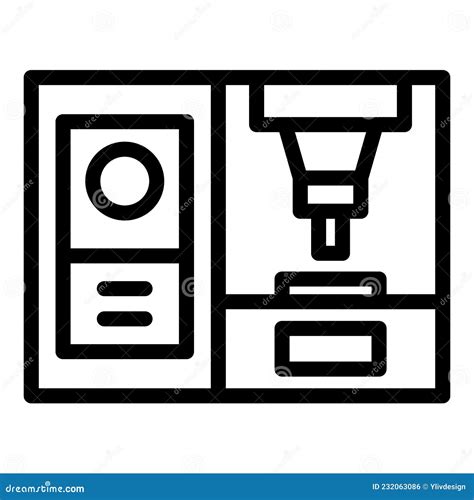 Cnc Machine Plant Icon Outline Vector Work Tool Stock Vector Illustration Of Milling Lathe