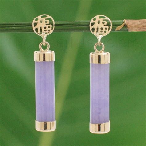 Purple Jade Earrings Etsy