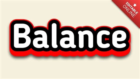 Balance Red Black 3d Text Effect Generator