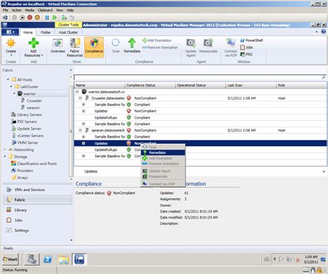 System Center Virtual Machine Manager 2012 Using Wsus To Update Hyper V Cluster Hosts And Other