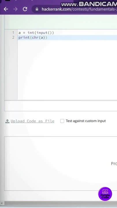 Ascii Value 2 Hackerrank Challenge Video 4 Purplecode404