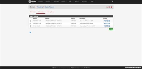 Pfsense 02 04 System Routing Static Routes La Maison Bleue