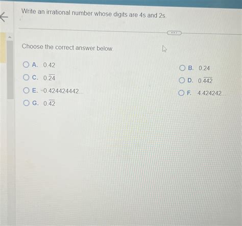 Solved Write An Irrational Number Whose Digits Are 4s ﻿and