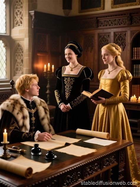 Tudor Office Chamber Scene Stable Diffusion Online