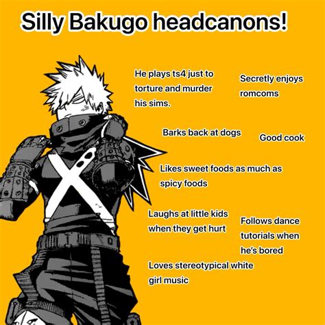 Silly Headcanons For Bakugo