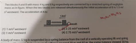[answered] two blocks a and b with mass 4 kg and 6 kg respectively are