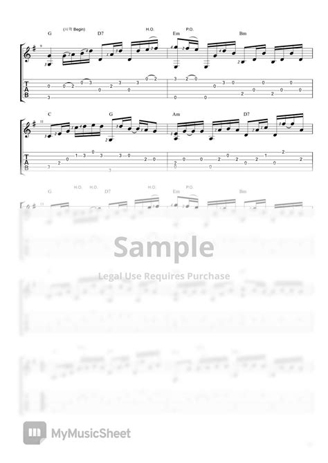 쉬운기타타브악보 너에게 난 나에게 넌 자전거 탄 풍경 Tab By Daniel K