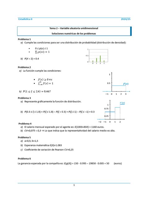 Ejercicios T2 Variable Aleatoria Soluciones Pdf