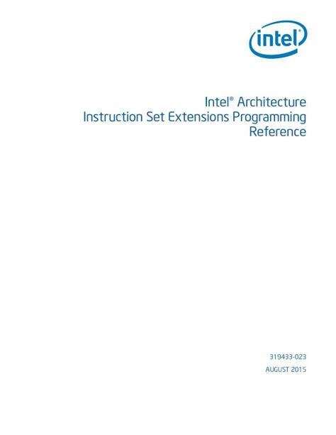 Pdf Intel Architecture Instruction Set Extensions Programming Reference Dokumentips