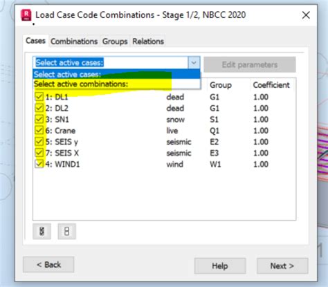 Lack Of Load Cases In Definition Of Code Combinations Message Appears During Calculations In
